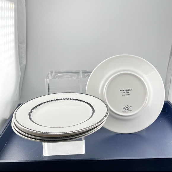 Kate Spade NY | Dining | Kate Spade Beige And Black Appetizer Plates 4 ...
